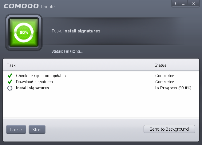 Manage CIS Tasks, Database Management, Task List Software | Internet Security v6.2